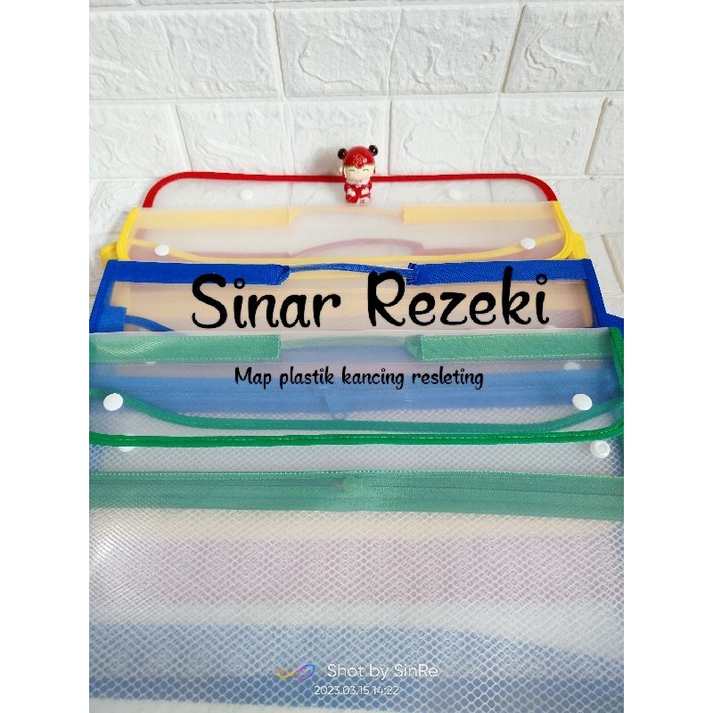 Jual 1 buah!! Tas map plastik kancing resleting/map plastik kancing ...