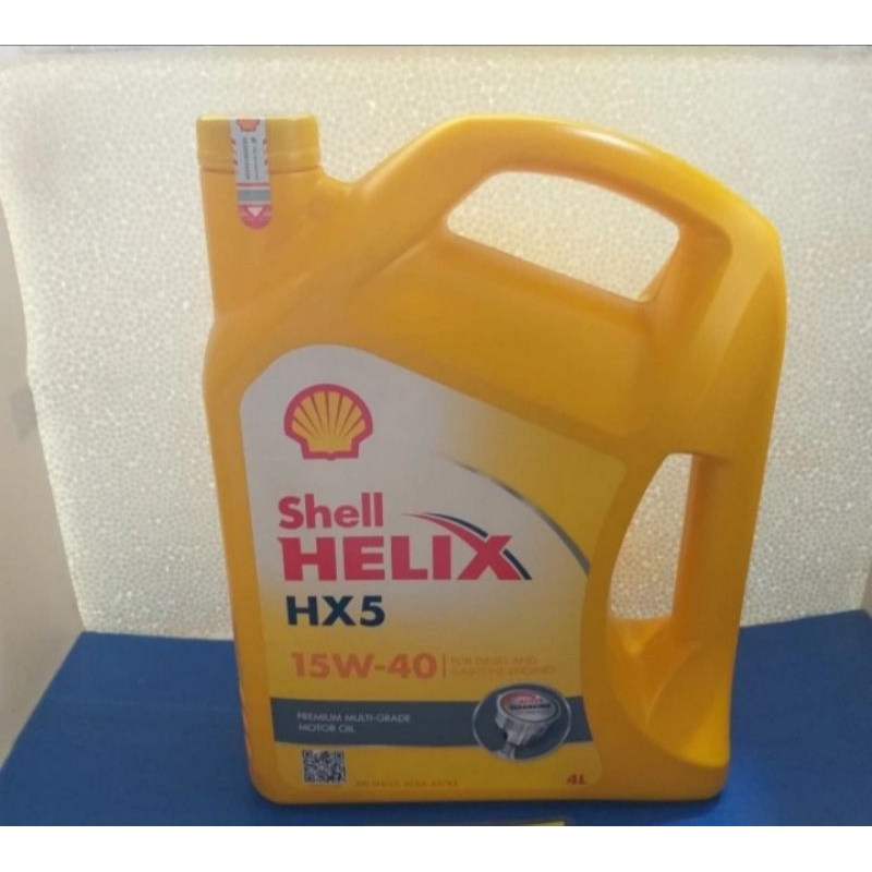 Jual Oli shell Helix HX5 Sae 15w-40 premium multigrade motor oil 4Liter ...