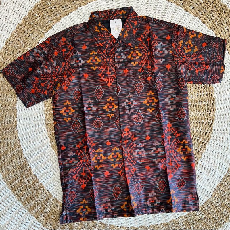 Jual Baju Endek Pria Murah | Kemeja Endek Bali (FURING) | Shopee Indonesia