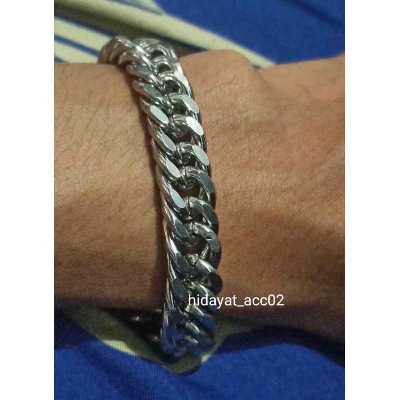 Jual gelang tangan rantai titanium pria rantai baja anti karat | Shopee ...