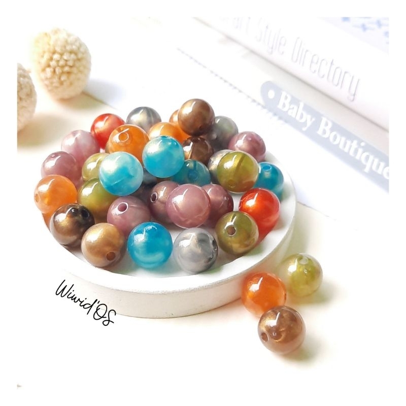 Jual (15 biji) MANIK MARMER BULAT 10 MM | Shopee Indonesia