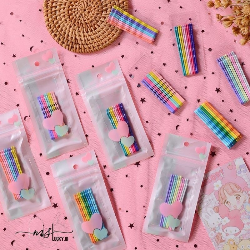 Jual MS45 Kep Lidi Warna Korea isi 10pcs Kep Salon Kep Pin Ulir Warna ...