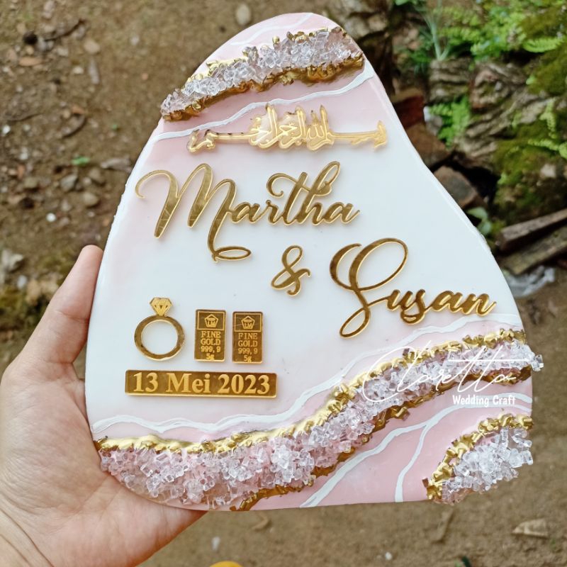 Jual Tetes air dekorasi mahar nikah resin custom akrilik | Shopee Indonesia