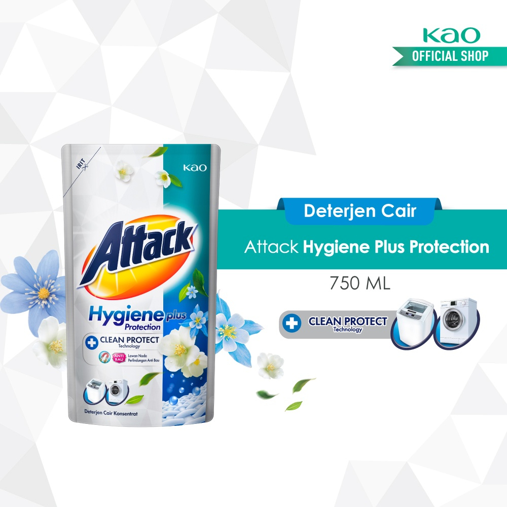 Jual Attack Hygiene Plus Deterjen Cair Semua Jenis Mesin Cuci 750 mL | Shopee Indonesia