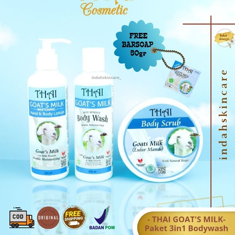 Jual Paket 3in1 Basic B Thai Goats Milk Susu Domba bpom (body scrub ...