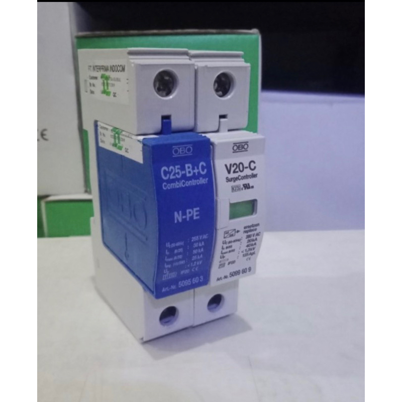 Jual Surge Arrester OBO 1P V20-C + N-PE 40kA | Shopee Indonesia