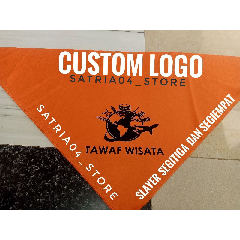 Jual slayer polos segitiga/120x80cm/custom logo/ikat leher syal ...