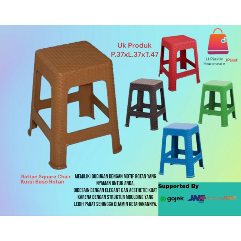 Jual Promo!!! kursi baso rotan plastik/bangku bakso rotan plastik/kursi ...