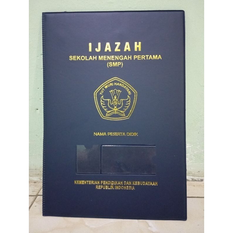 Jual MAP IJAZAH/MAP IJASAH UNTUK JENGJANG SMP WARNA NAVY/BAHAN KULIT ...