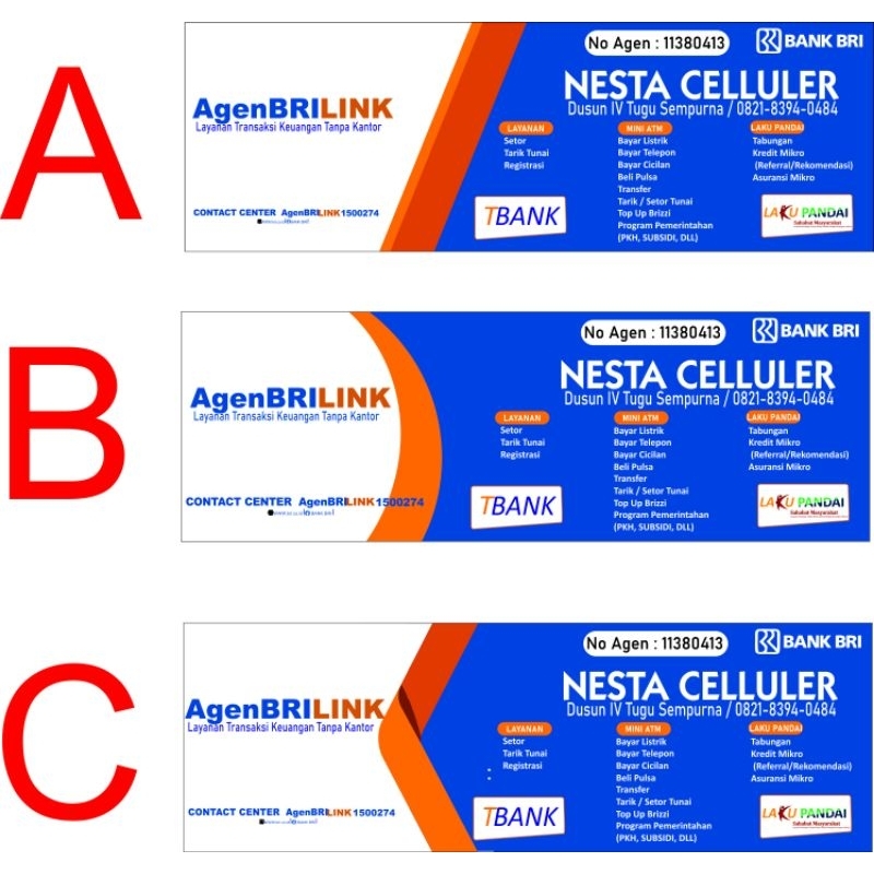 Jual Spanduk banner Agen BRI BRILink free design custom nama toko ...