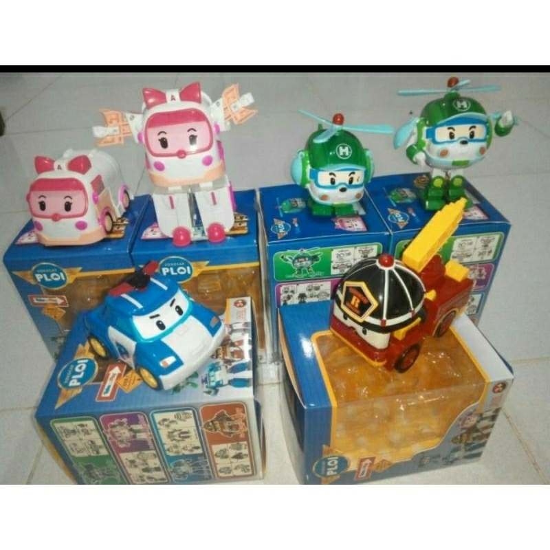 Jual Mainan anak robocar poli transform robot mobil isi 4 poli amber ...