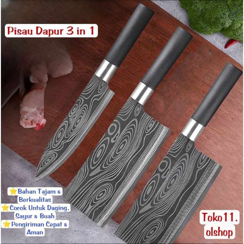 Jual Pisau Dapur Stainless Steel / Chef Knife / Kitchen Knife⭐ Toko11 ⭐ ...