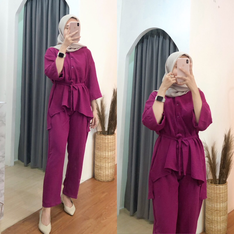 Jual vida one set (pants+atasan)/setelan airflow | Shopee Indonesia