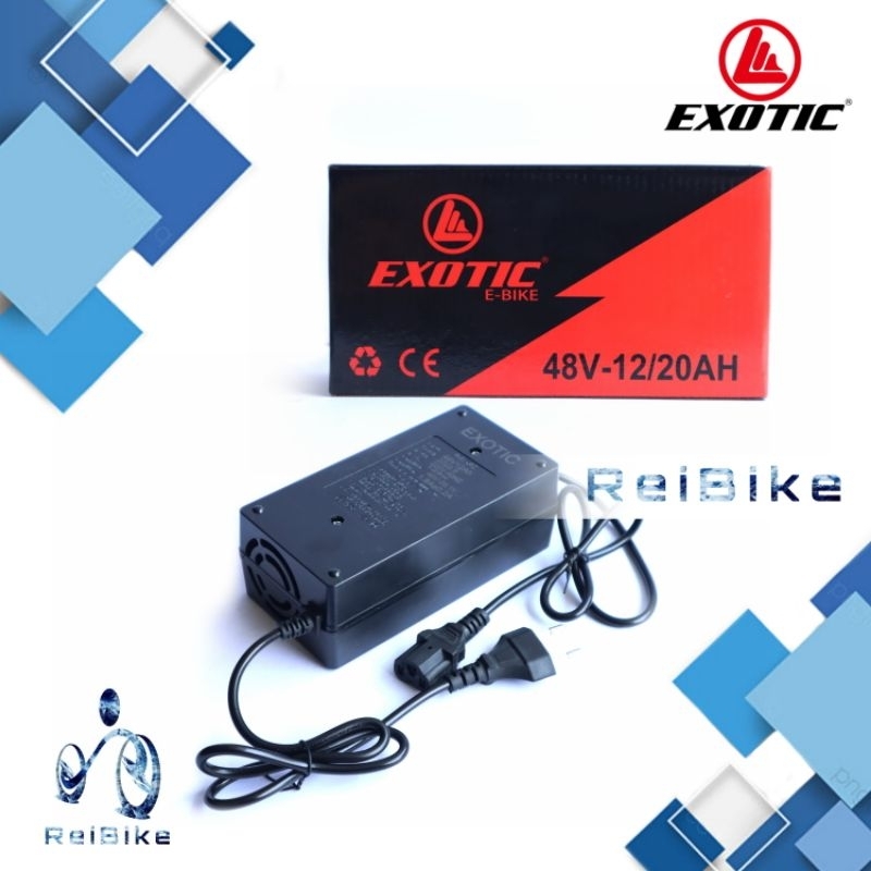 Jual Charger / Cas sepeda listrik exotic 48v-12/20Ah original | Shopee Indonesia