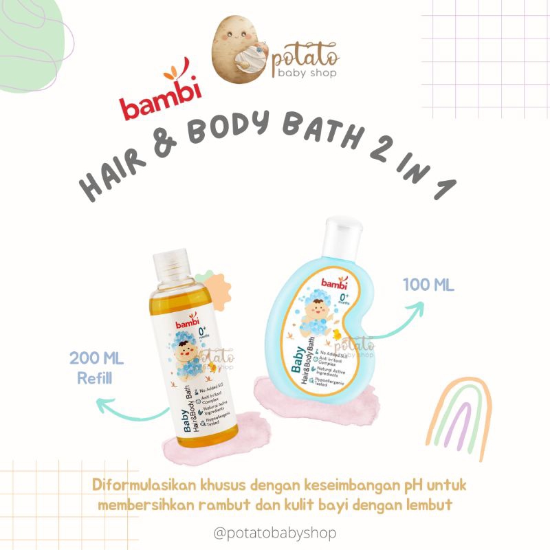 Jual Bambi Baby Hair & Body Bath 2 In 1 - Sabun Sampo Bayi | Shopee ...