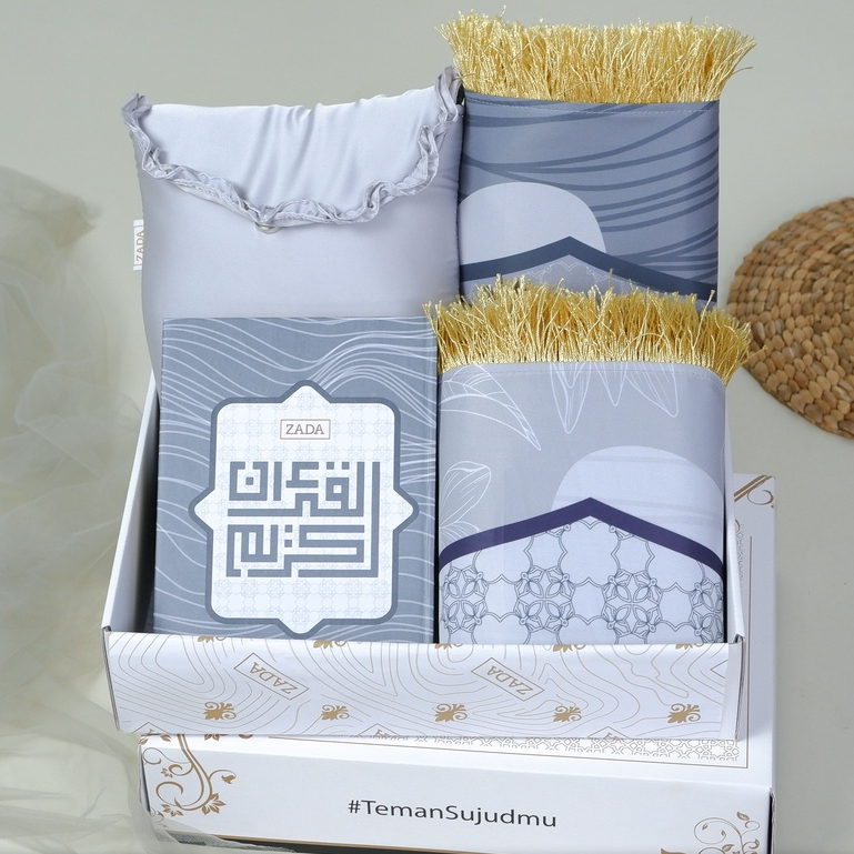 Jual Seperangkat Alat Sholat Lengkap Sajadah Alquran Mukena (SILKY GREY ...