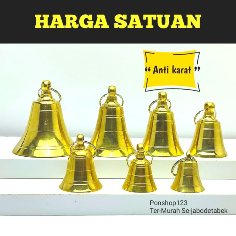 Jual Lonceng kuningan gantungan kunci bel pintu pagar bonus ring ...