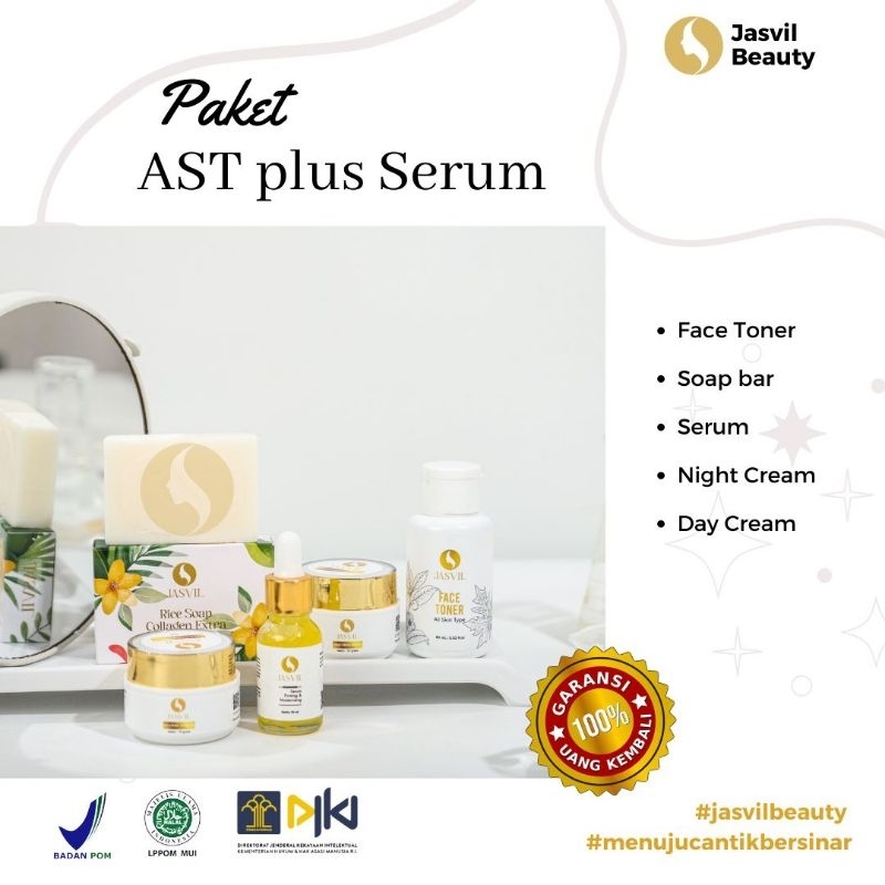 Jual NEW JASVIL KRIM & SERUM ( Paket AST glowing series Plus Serum) | Shopee Indonesia