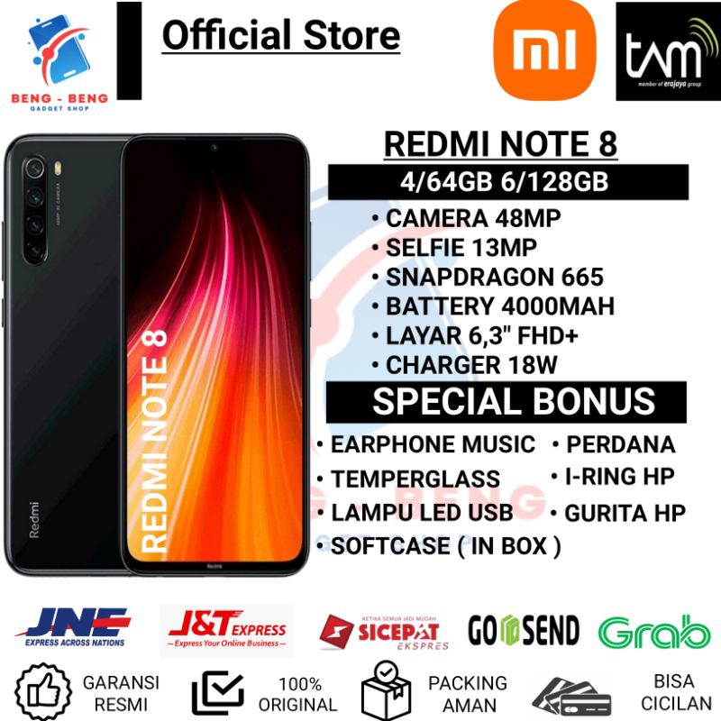 Jual XIAOMI REDMI NOTE 8 RAM 4GB ROM 64GB 3/32GB 6/128GB GARANSI RESMI ...