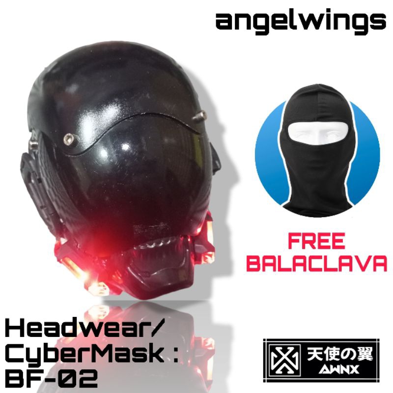 Jual MASKER TOPENG HELM HALLOWEEN ROBOT CYBERPUNK CYBERMASK LED ZERO ...