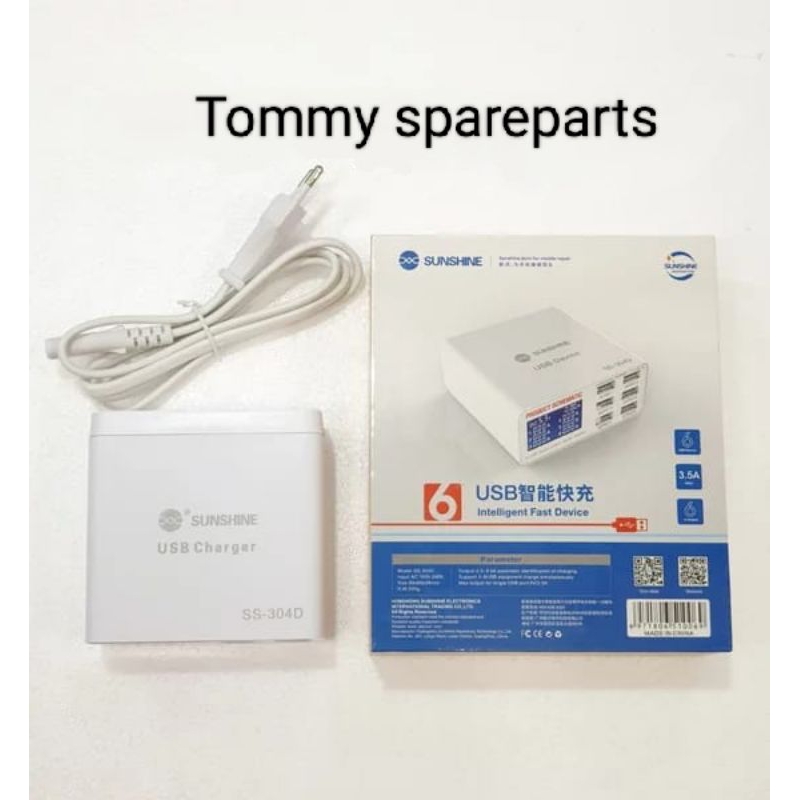 Jual USB ADAPTOR SMART CHARGER SUNSHINE SS-304D 6 PORT USB | Shopee ...