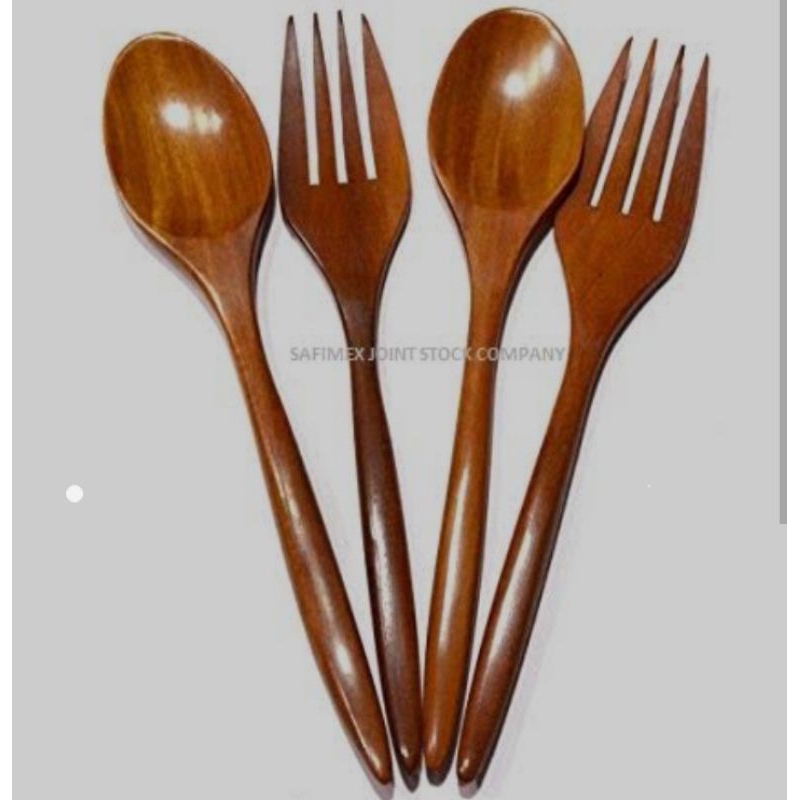 Jual Satu set sendok Makan Kayu Mahoni,Sendok makan Food Grade ...