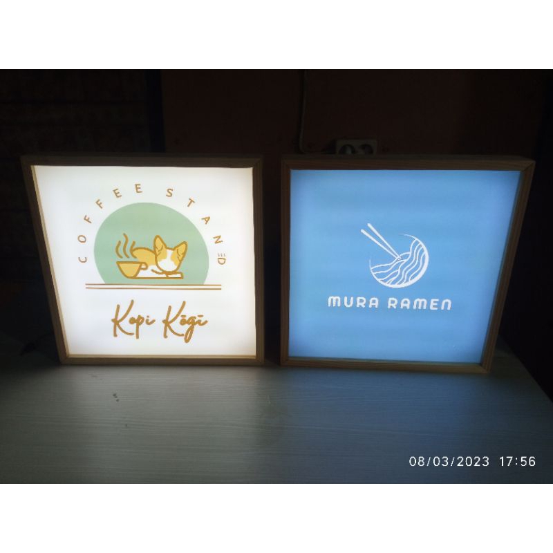 Jual Lampu LED Box Kayu 50x25 Custom / Lightbox / Neon Box / LED Neon ...