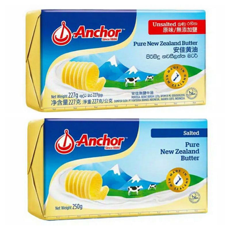 Jual anchor butter salted / unsalted 200gr | Shopee Indonesia
