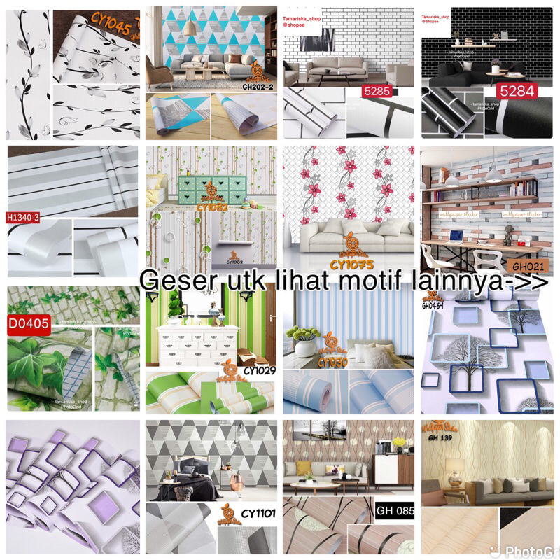 Jual wallpaper sticker stiker dinding rumah 45cmX8meter | Shopee Indonesia