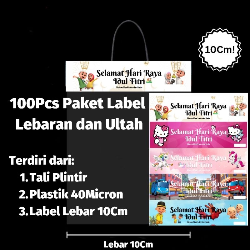 Jual [100Pasang] Plastik Label Ukuran 10Cm Ulang Tahun dan Label ...