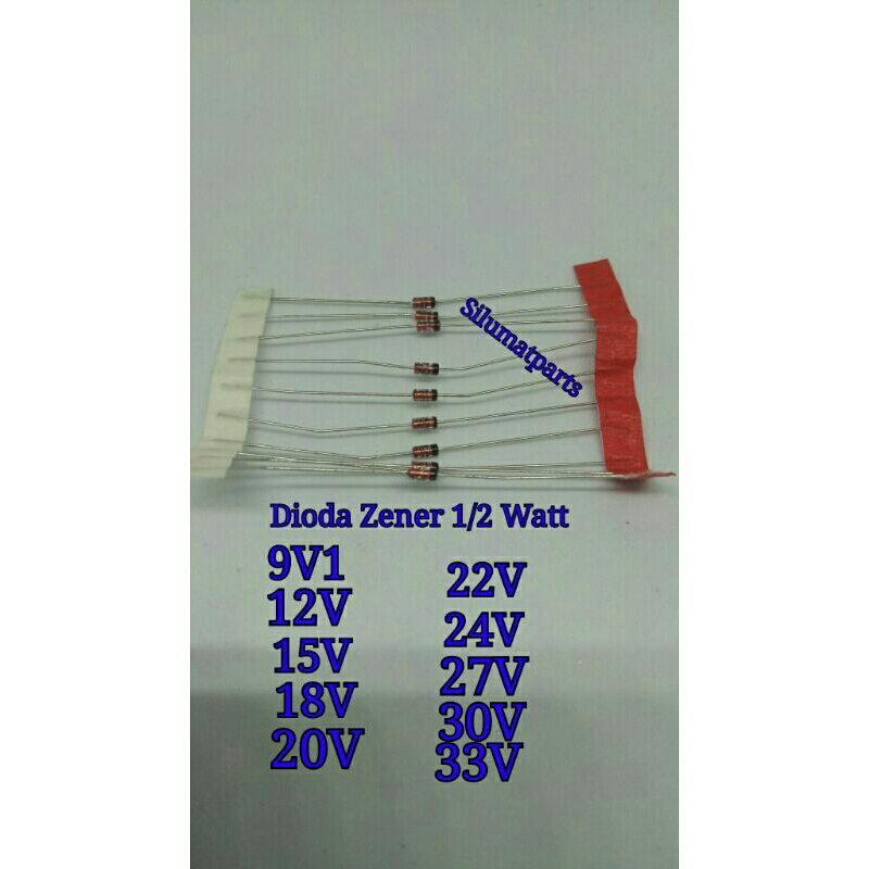 Jual Dioda Zener 1/2 Watt / Diola zener 1/2wat 9V1 12V 15V 18V 20V 22V 24V 27V 30V 33V | Shopee ...