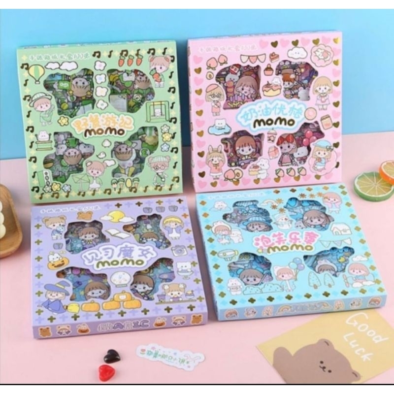 Jual STICKER MOMO KARTUN AESTHETIC WATERPROOF 1 BOX | Shopee Indonesia