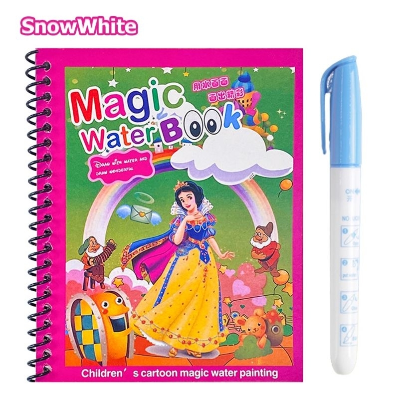 Jual MAGIC WATER COLORING BOOK INVISIBLE INK BUKU GAMBAR MEWARNAI ANAK ...