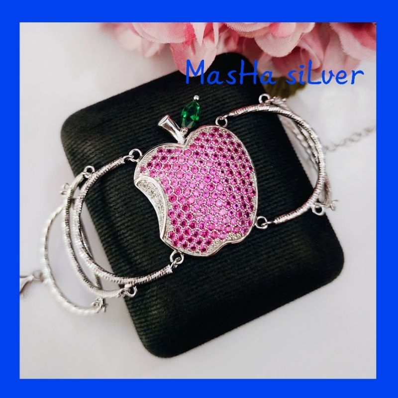 Jual GELANG PERAK ASLI SILVER 925 MODEL APEL BULAT SABIT LAPIS MAS ...