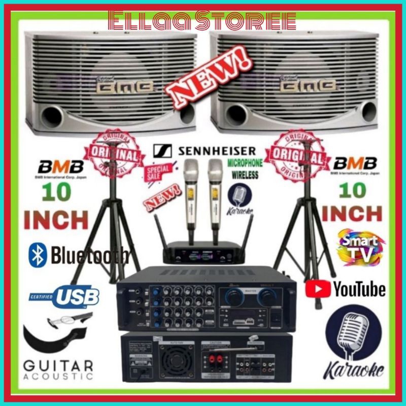 Jual Paket Karaoke Set BMB 10 Inch Amplifier Bluetooth 2 Mix Wireless ...
