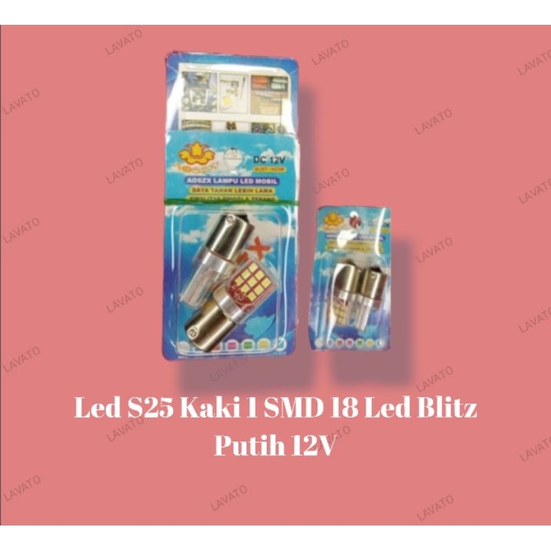 Jual Led S25 Kaki 1 SMD 18 Led Blitz Putih 12V | Shopee Indonesia