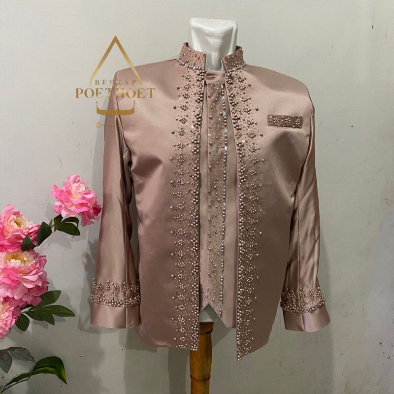 Jual baju basofi pengantin pria sunda Muslim bridal mocca set peci dan ...