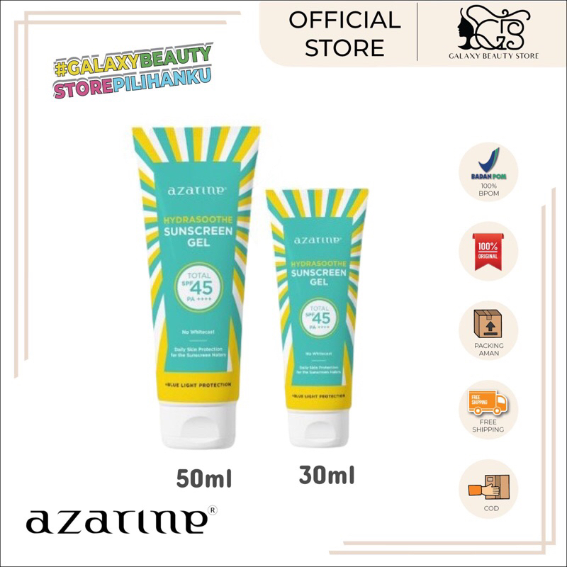 Jual AZARINE HYDRASOOTHE SUNSCEEN GEL SPF 45 PA++++ / SUNSCREEN ...