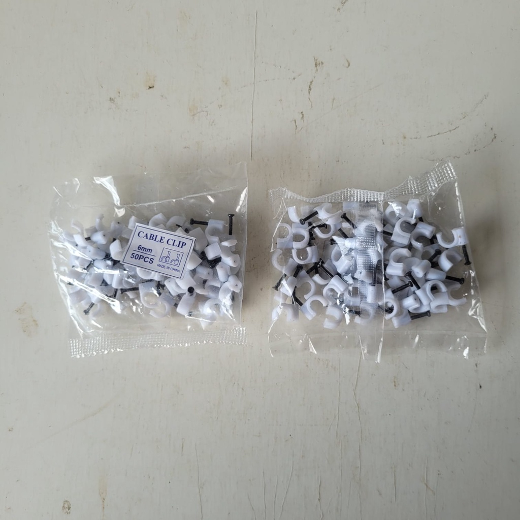 Jual Paku Klem / Klem Kabel Paku Beton Hitam 6 mm ( Isi 50 Biji ...