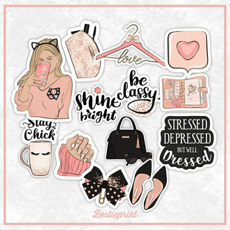 Jual STIKER AESTHETIC VINTAGE SET VINYL WOMEN / Sticker Tumblr -Stiker ...