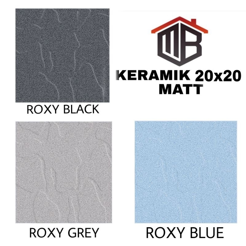 Jual Keramik kamar mandi 20x20 asia tile roxy black,grey ,blue kw3 ...
