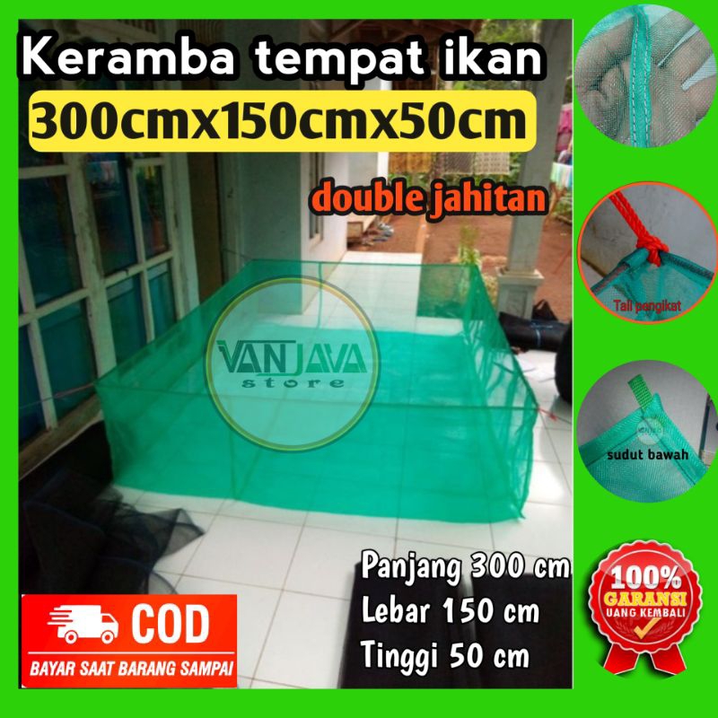Jual Keramba ikan ukuran 300x150x50 karamba jaring kotak bibit ikan ...