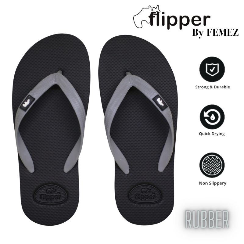 Jual ORIGINAL Sandal Jepit FLIPPER by FEMEZ Combi Walker Pria hitam ...