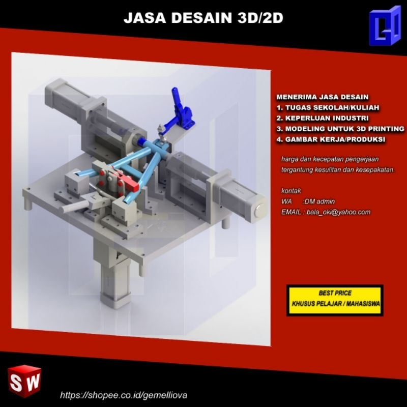 Jual Jasa Desain 3d Modeling Solid Dan 2d Cad Shopee Indonesia