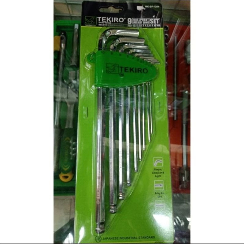 Jual Tekiro kunci L panjang ball point (bulat) set 9 pcs / ball point hex key long set 9 pcs ...