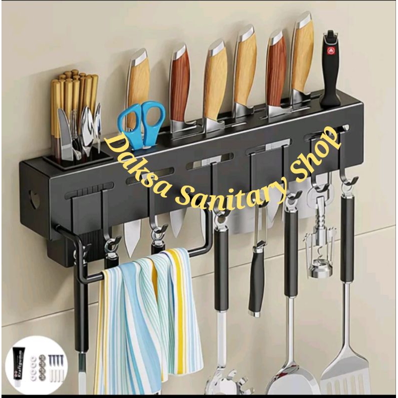 Jual Rak Pisau / Sendok Dapur Gantung serta Alat Masak Hitam Stainles ...