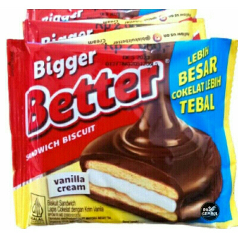 Jual Better Bigger Sandwich Coklat 1pak Isi 10 Pcs -Kemasan Baru Lebih ...