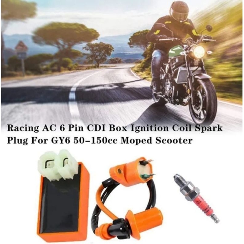 Jual Racing Ignition Coil Spark Plug CDI For Gy6 Scooter ATV TaoTao ...