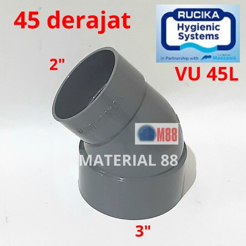 Jual Keni 45 drjt 3 x 2 RUCIKA VU45L Increaser Elbow Vlok Knie 3x2 Special Fitting | Shopee ...