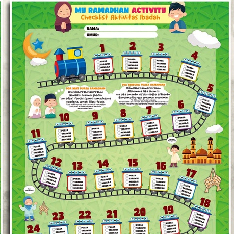 Jual POSTER EDUKASI - POSTER CHECKLIST RAMADHAN ACTIVITY - Checklist ...